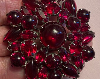 Ruby Red Brooch | Etsy