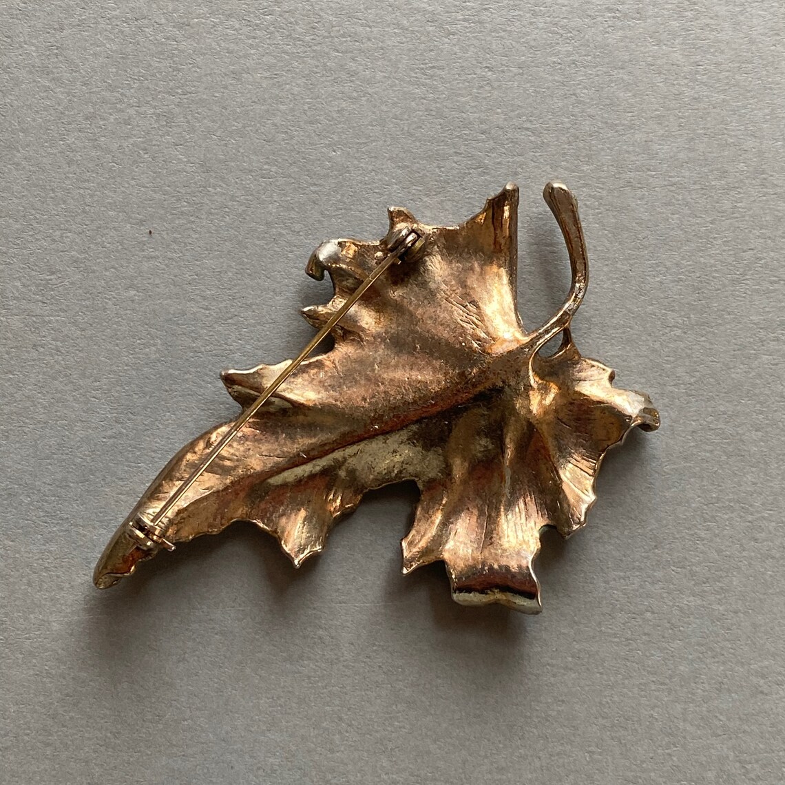 Mid Century Green & Rust Enamel on Gold Pot Metal Oak Leaf Brooch - Etsy
