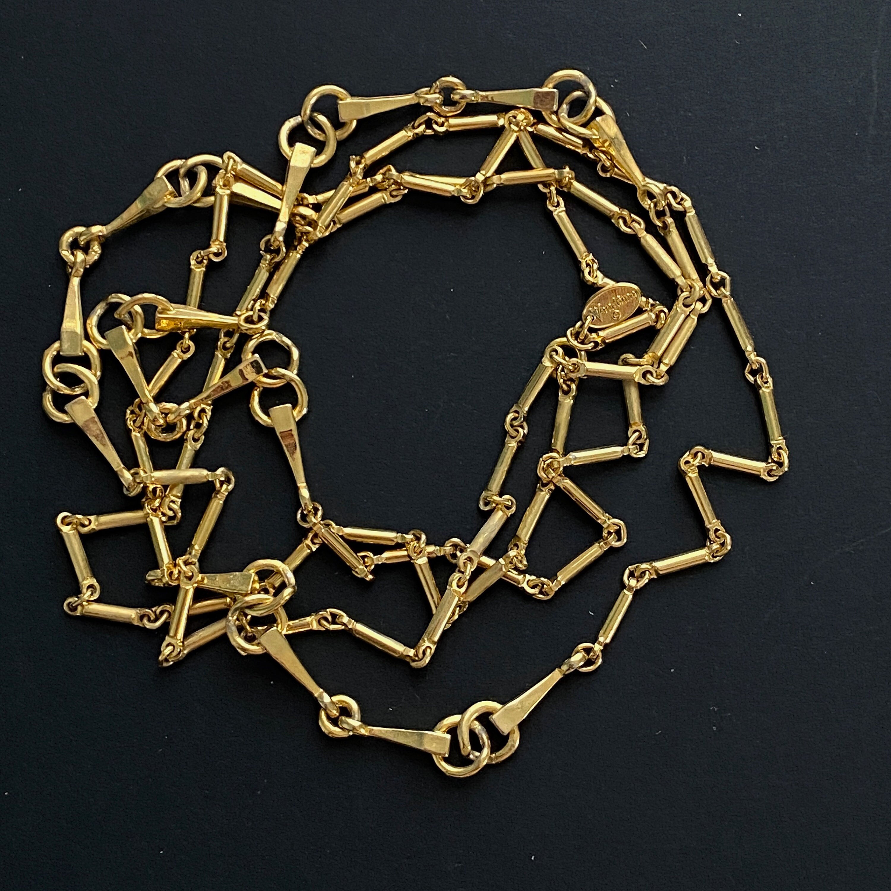 Rare & Beautiful VENDOME Gold Plated Flapper Length Horse Bit Chain ...