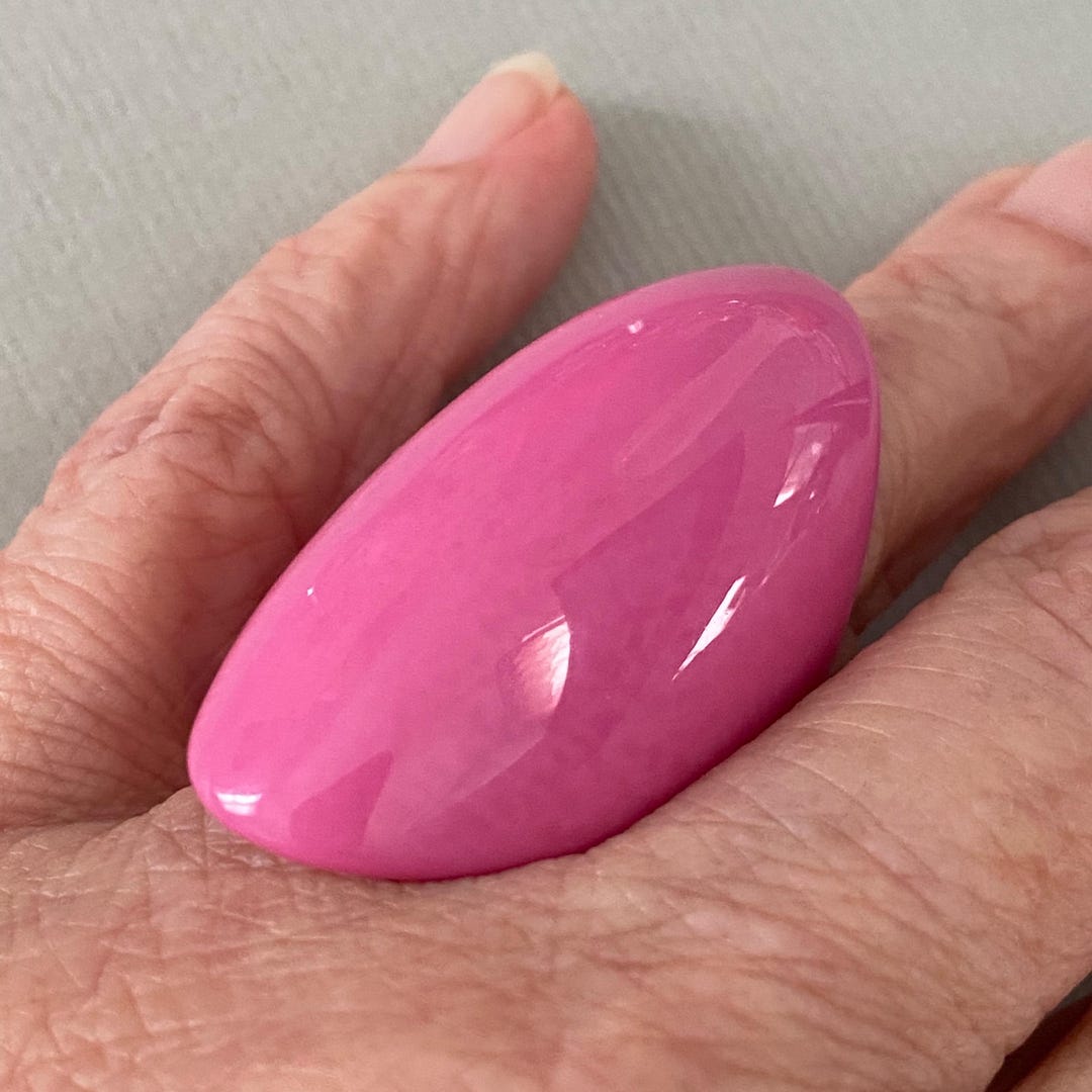Fun Hot Pink Oval & Domed Resin Ring Size 7 - Etsy