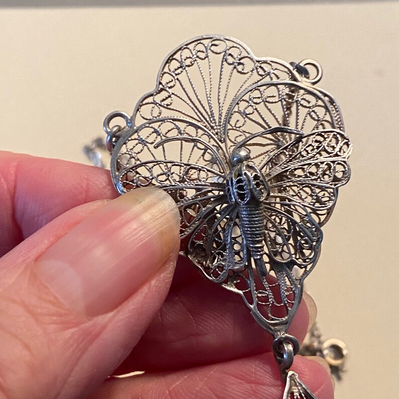 Antique Italian Silver Filigree Butterfly/moth Jewelry Set - Etsy