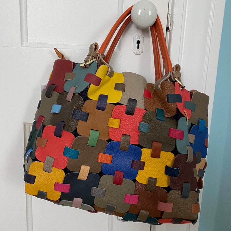 Patchwork Leather Bags - Etsy