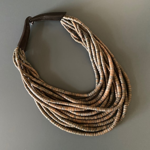 GERDA LYNGGAARD MONIES Multi Strand Olive Green and T… - Gem