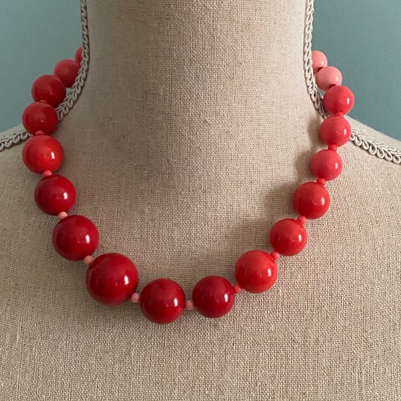 Charming 1980s MONET Cherry Red & Shades of Pink Luci… - Gem