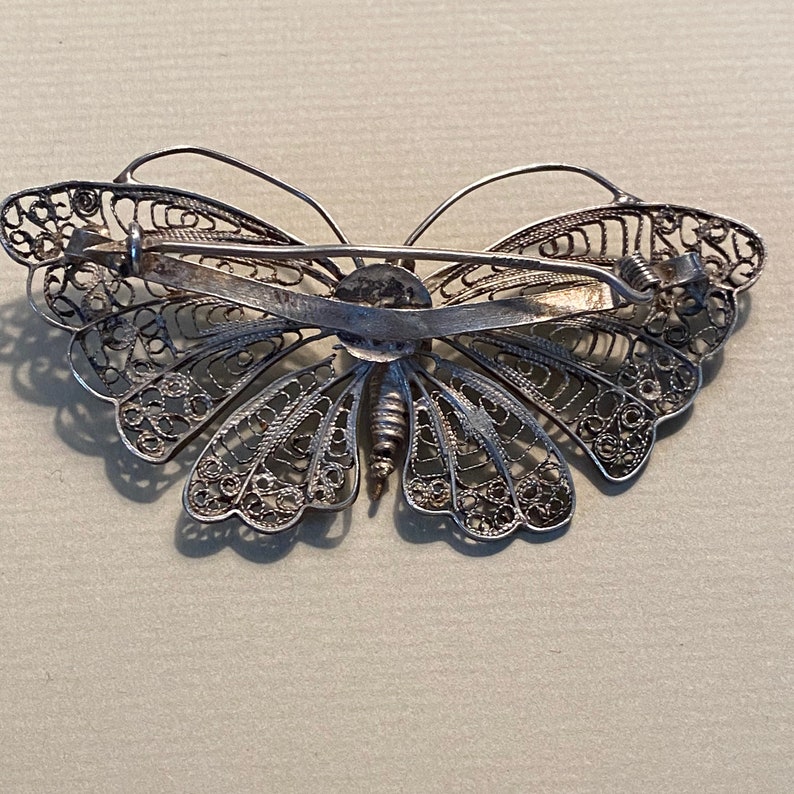 Antique Italian Silver Filigree Butterfly/moth Jewelry Set - Etsy