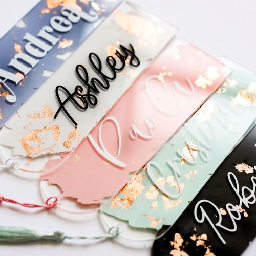 Personalized Bookmark Acrylic Book Mark Bookmark - Etsy