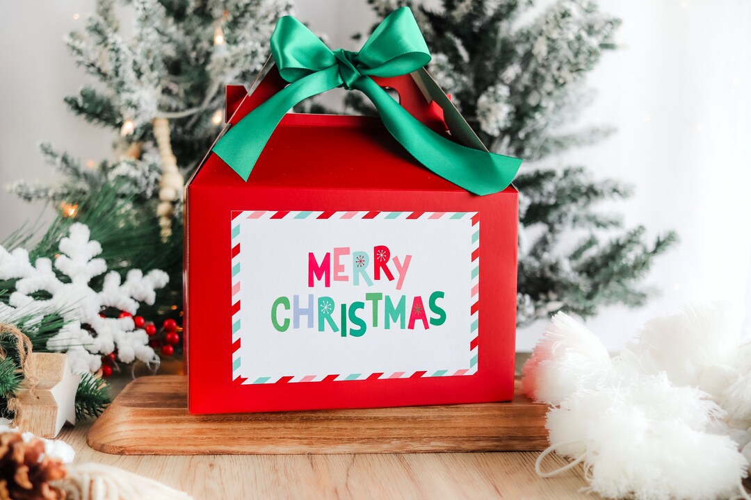Gable Box Labels Only, Christmas Gift Box Label, Christmas Gable Box ...
