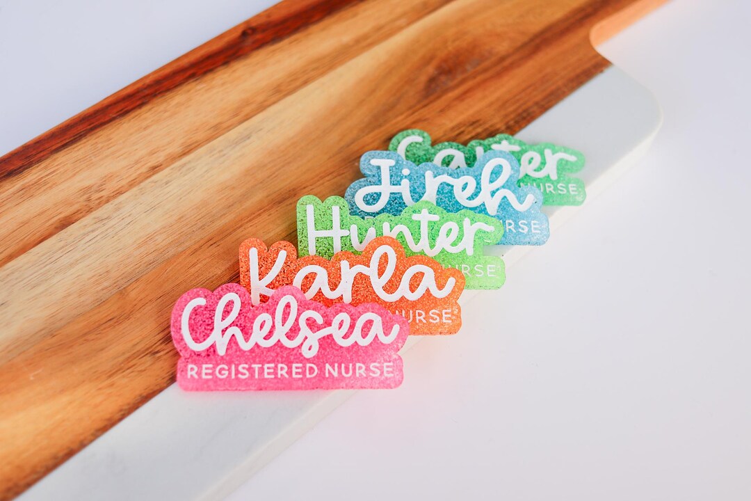 Magnetic Work Badge, Name Badge for Nurses, Fun Name Tag, Personalized ...