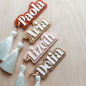 Keychain for Women, Name Tag, Personalized Keychain, Custom Name Tag ...