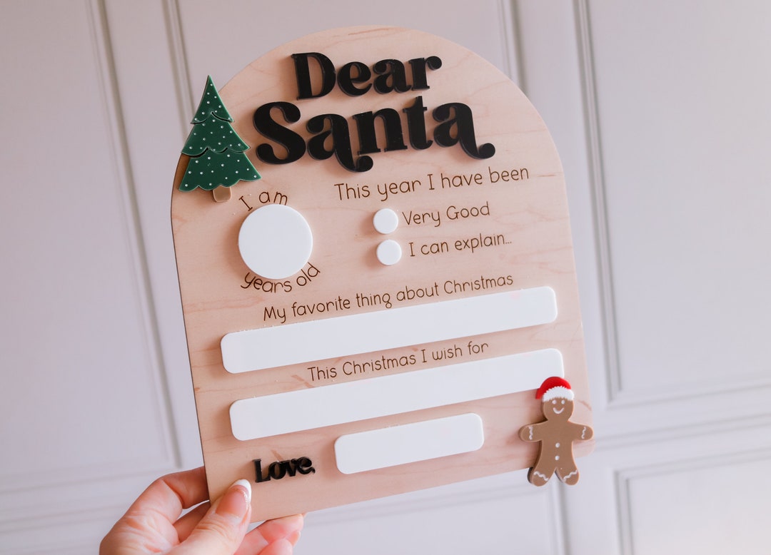 Dear Santa Dry Erase Christmas Sign Dear Santa Sign Christmas Decor ...