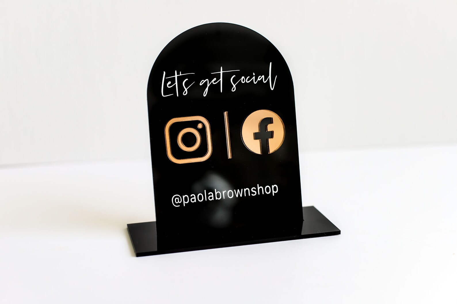 Social Media Acrylic Sign Lets Get Social Sign QR Code Sign - Etsy