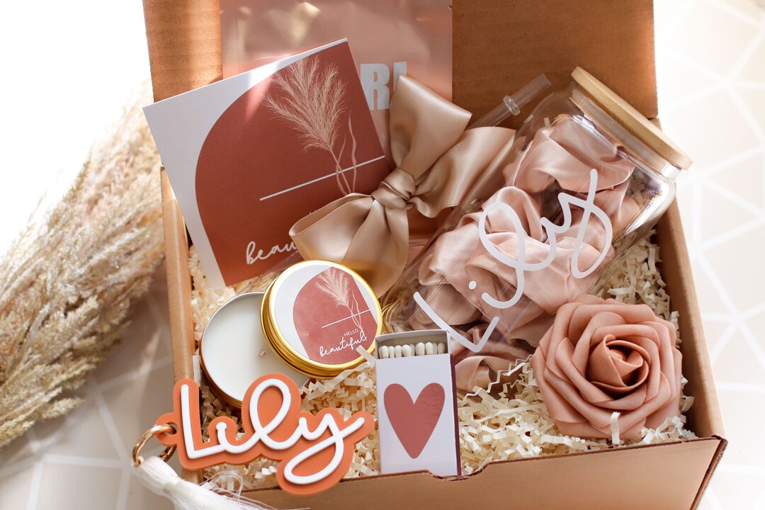 Birthday Gift Box, Boho Birthday Gift Neutral Tones Gift Terracotta ...