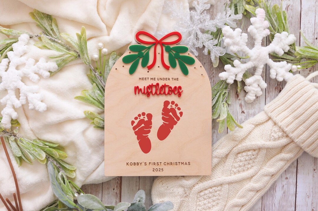 My First Christmas Sign, My First Christmas Board, Baby Footprint Kit ...