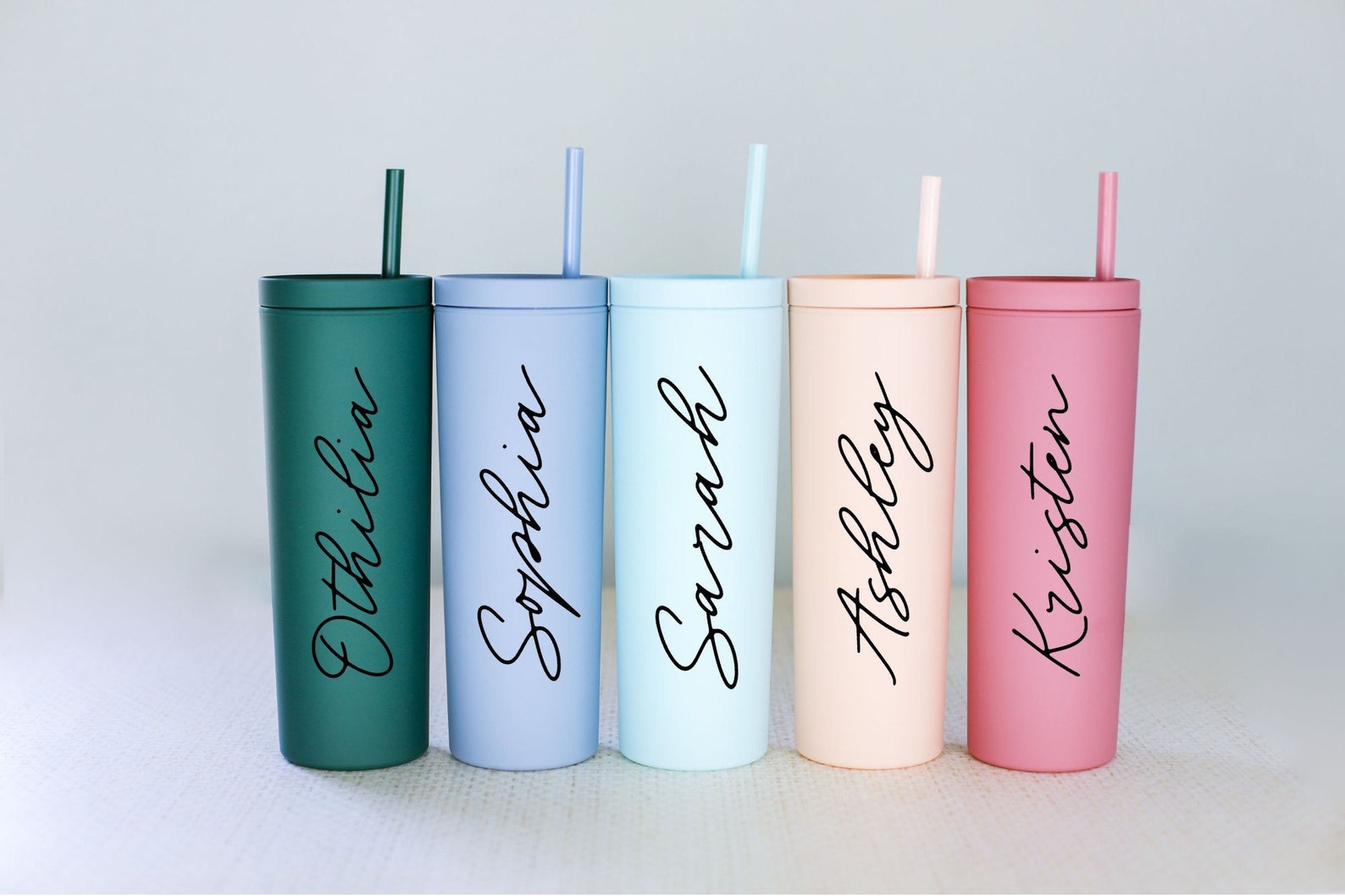 Personalized Tumbler With Lid and Straw Bridesmaids Gifts - Etsy