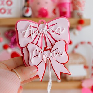 Bow Name Tag Valentines Day Tags Valentines Tags Personalized ...