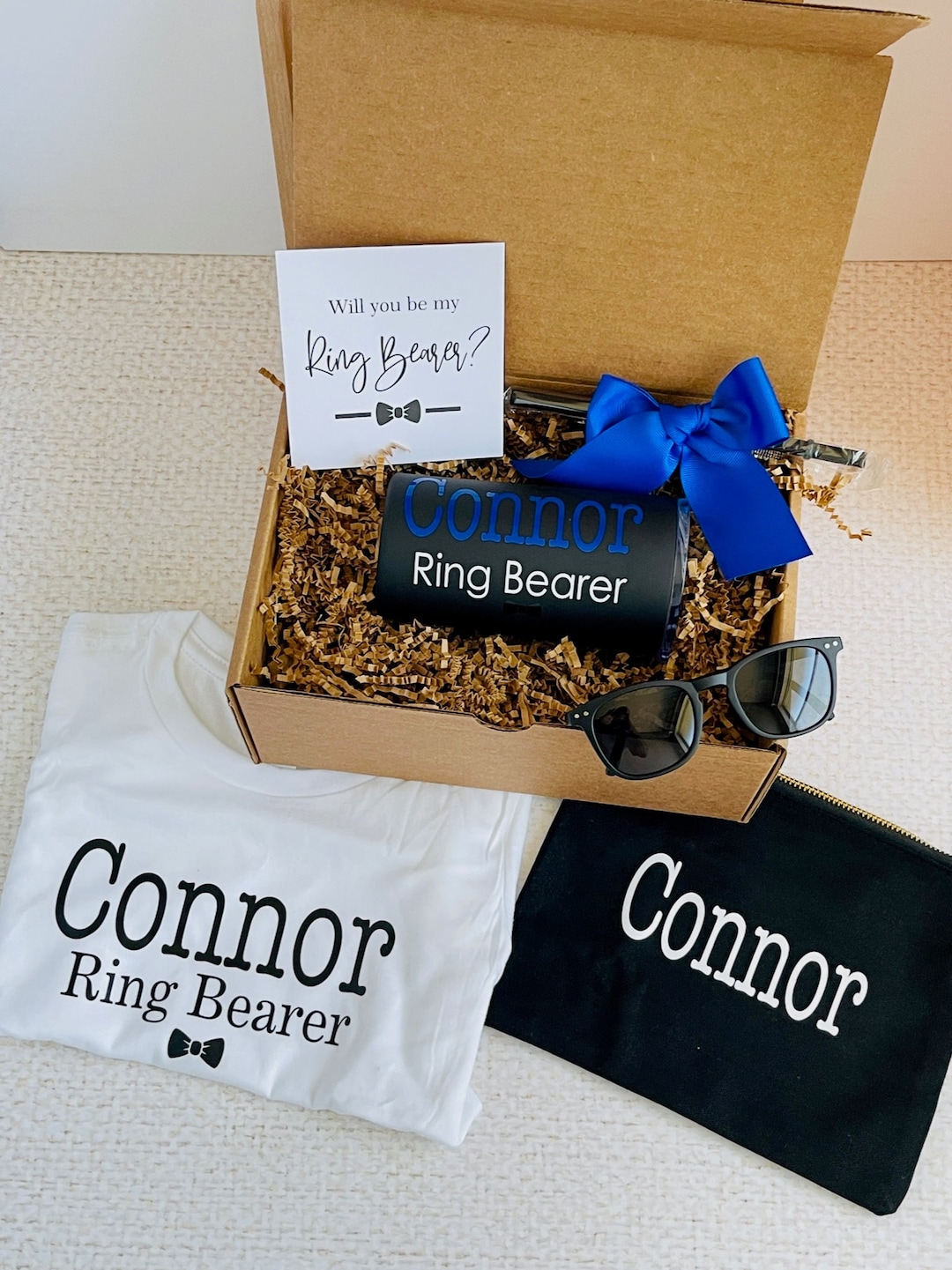 Ring Bearer Proposal Set, Will You Be My Ring Bearer, Ring Security Gift Box, Ring Bearer Cup ...