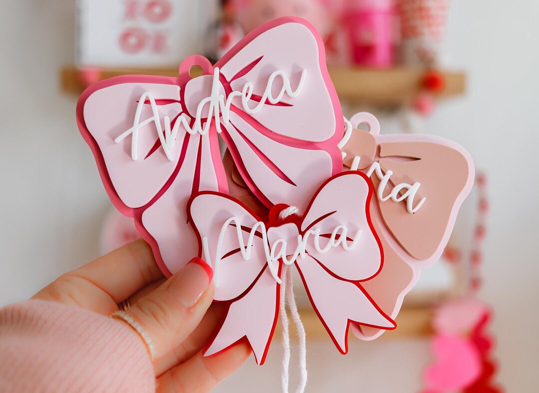 Bow Name Tag | Day Tags| | Tags| Personalized Basket Tag| Bow Name Tag ...