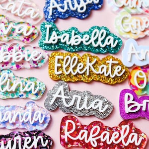Personalized Name Hair Clips | Acrylic | Hair Bow | Alligator Clip ...