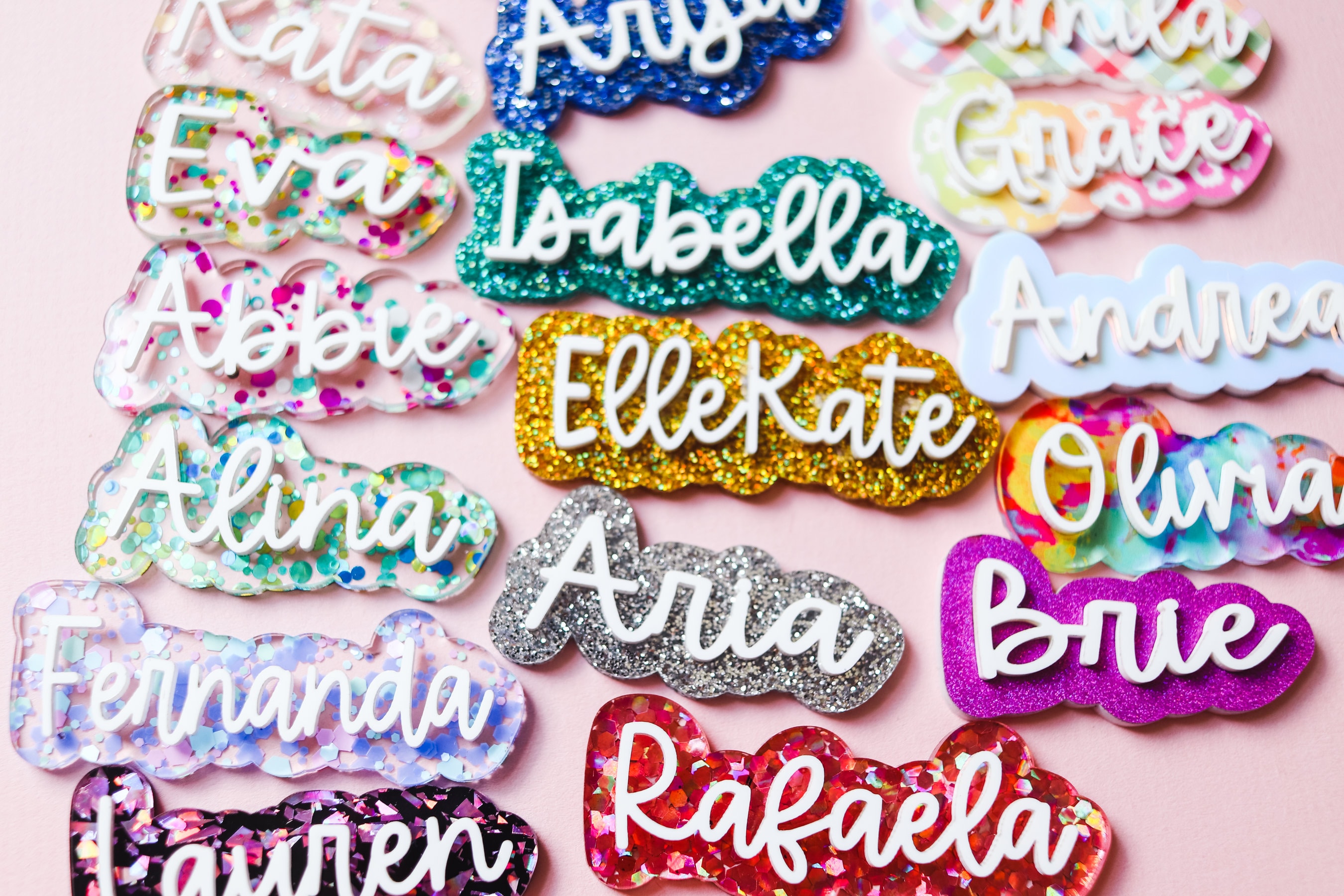 Personalized Name Hair Clips | Acrylic | Hair Bow | Alligator Clip ...