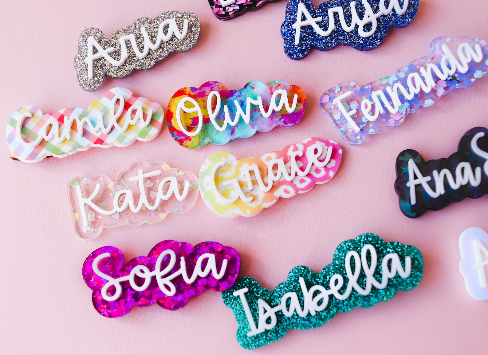 Personalized Name Hair Clips | Acrylic | Hair Bow | Alligator Clip ...