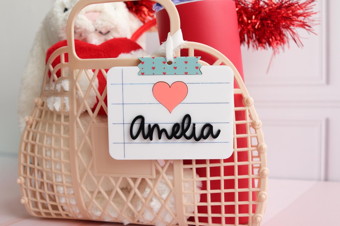 Valentines Day Tag, Valentines Name Tags, Personalized Valentine Tag ...