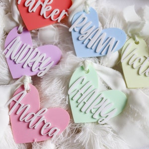 Valentines Name Tag, Valentines Heart Name Tags, Acrylic Heart Name ...