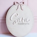 Bow Baby Girl Announcement Sign Baby Girl Nursery Sign Bow Baby Name ...