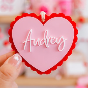 Heart Shape Name Tag, Valentine's Name Tag, Valentine's Party Favor ...
