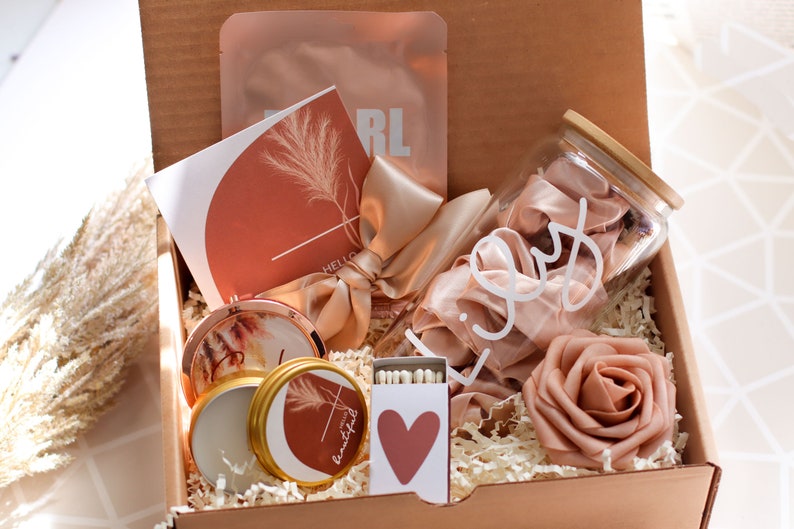 Birthday Gift Box, Boho Birthday Gift Neutral Tones Gift Terracotta ...