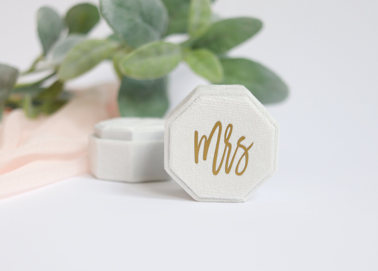 Mrs Ring Box Wedding Ring Box Engagement Ring Box Hexagon Velvet Ring ...