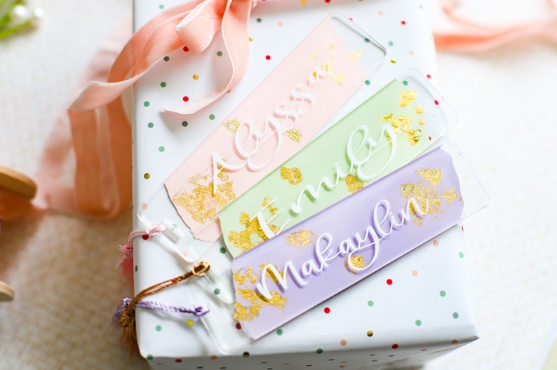 Personalized Bookmark Acrylic Bookmark With Name Hand Painted - Etsy