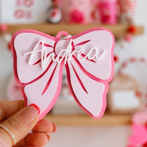 Bow Name Tag Valentines Day Tags Valentines Tags Personalized ...