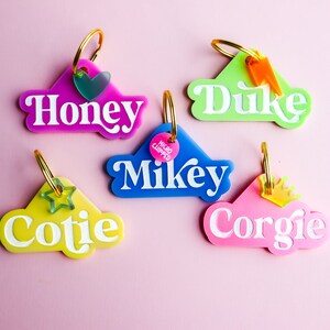 Bright Acrylic Pet ID Tags, Custom Pet Tag, Pet Tag, Personalized ...