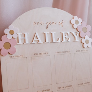 First Year Birthday Board | Monthly Milestone Photo Board | One Year of ...