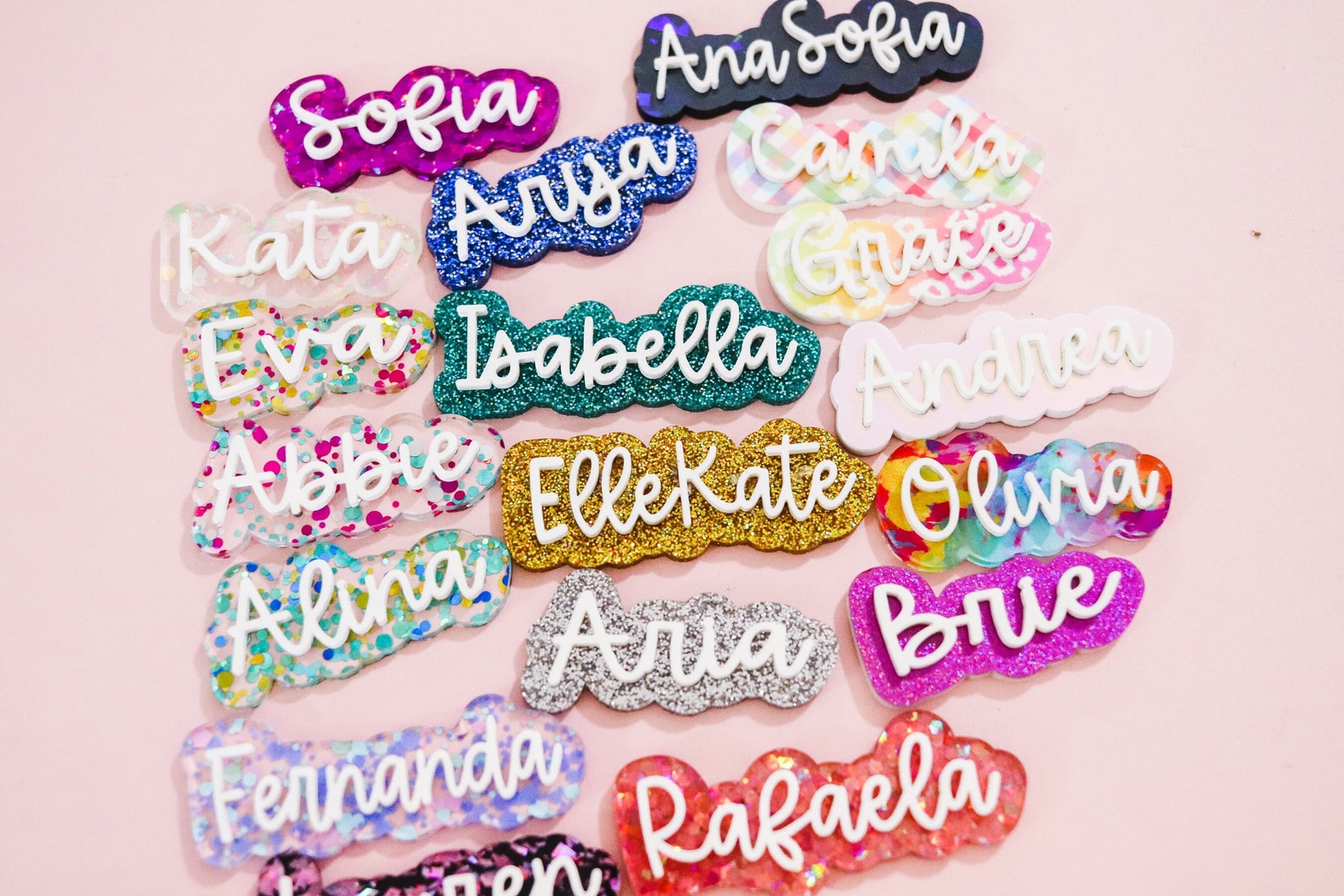Personalized Name Hair Clips | Acrylic | Hair Bow | Alligator Clip ...