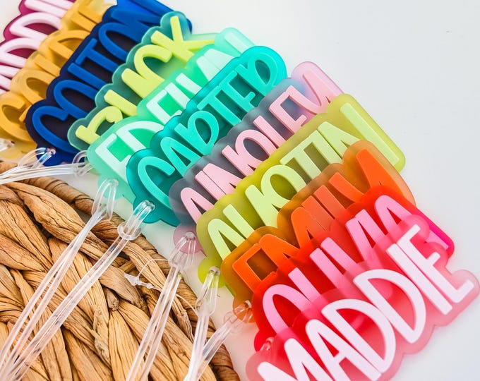 Personalized Acrylic Keychain, Acrylic Name Tag, Backpack Name Tag ...