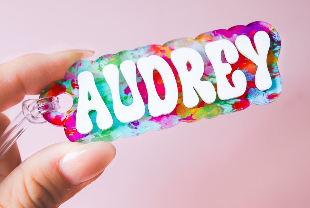 Personalized Name Tag, Acrylic Name Tag, Back Pack Tag, Custom Name Tag ...