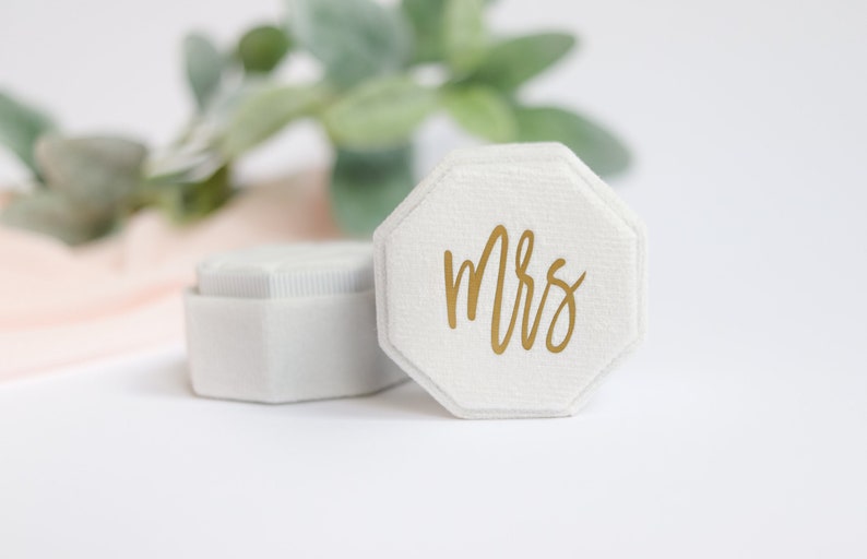 Mrs Ring Box Wedding Ring Box Engagement Ring Box Hexagon Velvet Ring ...