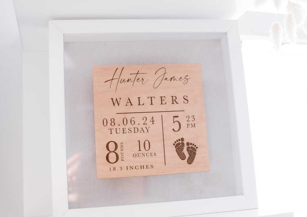 Personalized Baby Birth Stats Nursery Decor Sign - Etsy