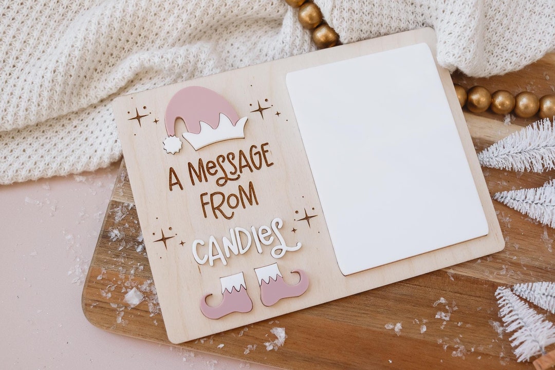 Personalized Message From Your Elf Sign, Elf Accessory, Dry Erase Board ...