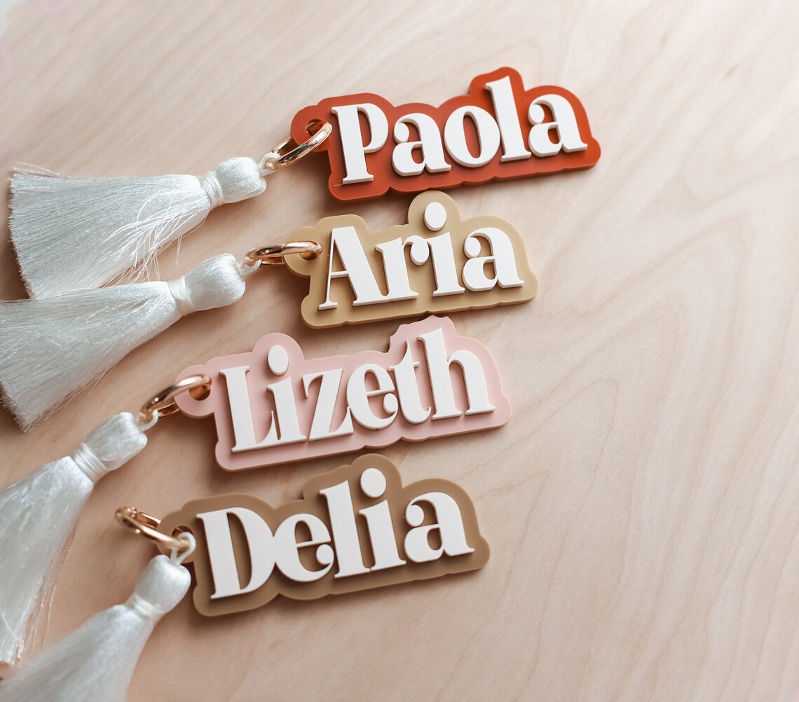 Keychain for Women, Name Tag, Personalized Keychain, Custom Name Tag ...