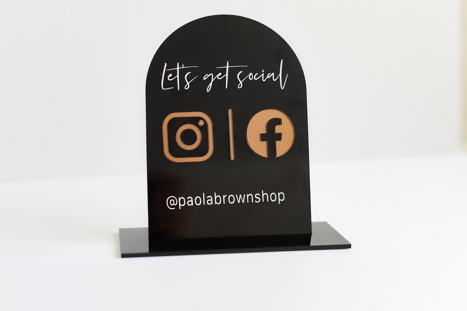 Social Media Acrylic Sign Lets Get Social Sign QR Code Sign - Etsy