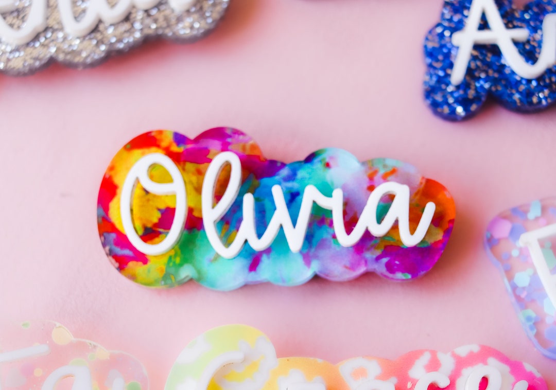 Personalized Name Hair Clips | Acrylic | Hair Bow | Alligator Clip ...