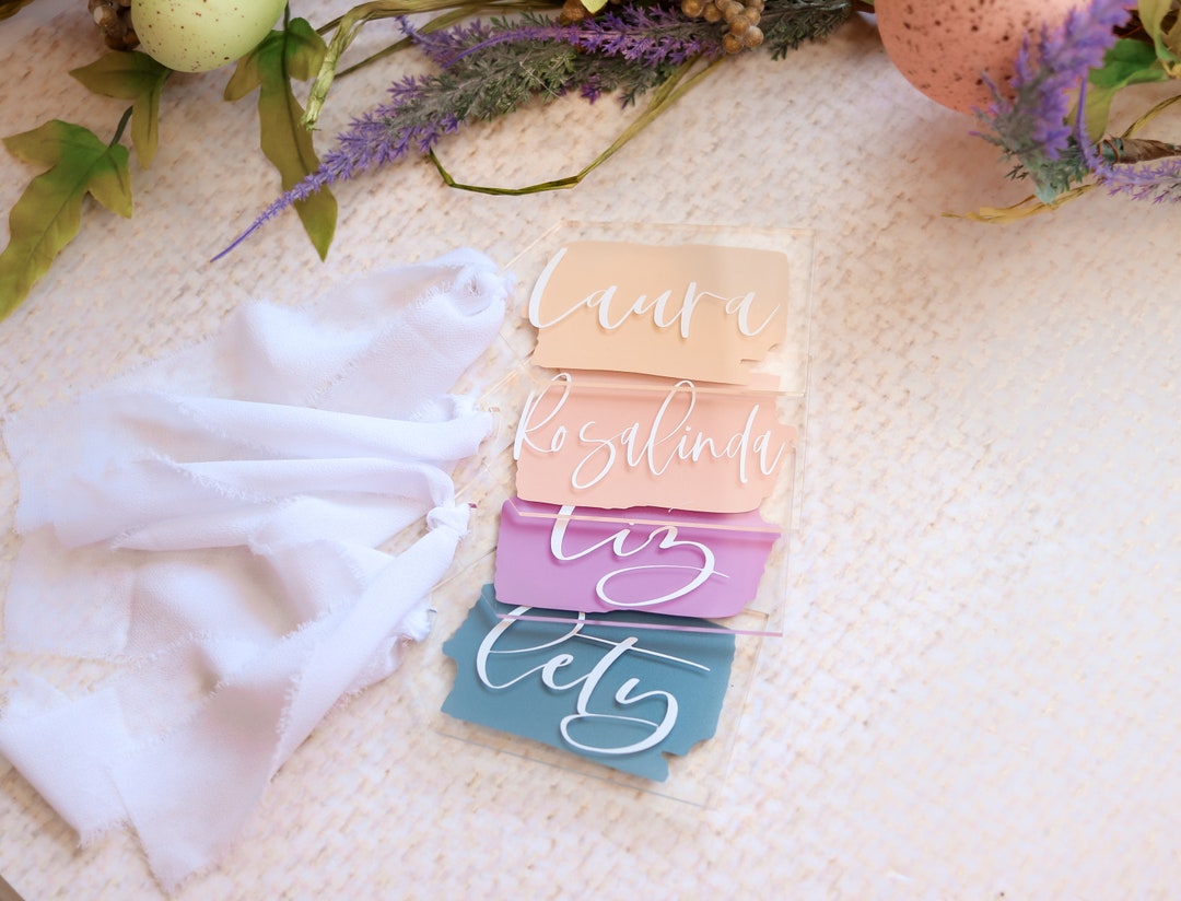 Clear Reusable Acrylic Gift Tag Name Tags for Weddings Parties Gifts ...