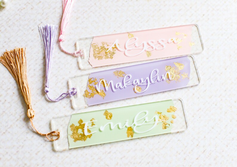 Personalized Bookmark Acrylic Bookmark With Name Hand Painted - Etsy
