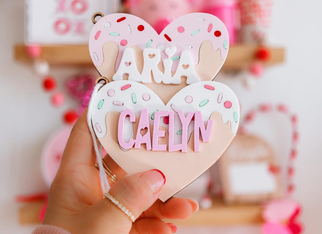 Personalized Name Tag, Ice Cream Name Tag, Donut Name Tag, Heart Shape ...