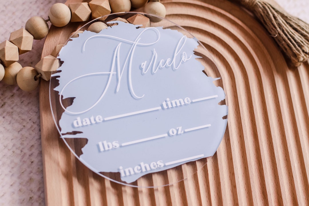 Acrylic Birth Announcement Sign| Newborn Birth Announcement Sign ...