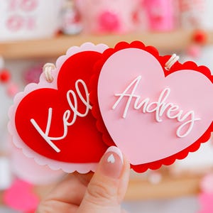 Heart Shape Name Tag, Valentine's Name Tag, Valentine's Party Favor ...