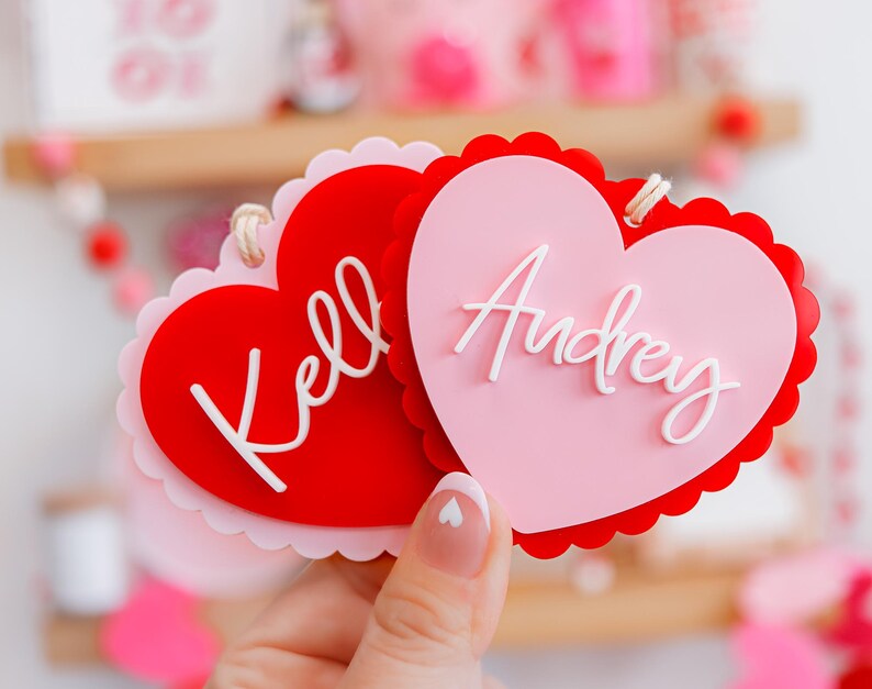 Heart Shape Name Tag, Valentine's Name Tag, Valentine's Party Favor ...