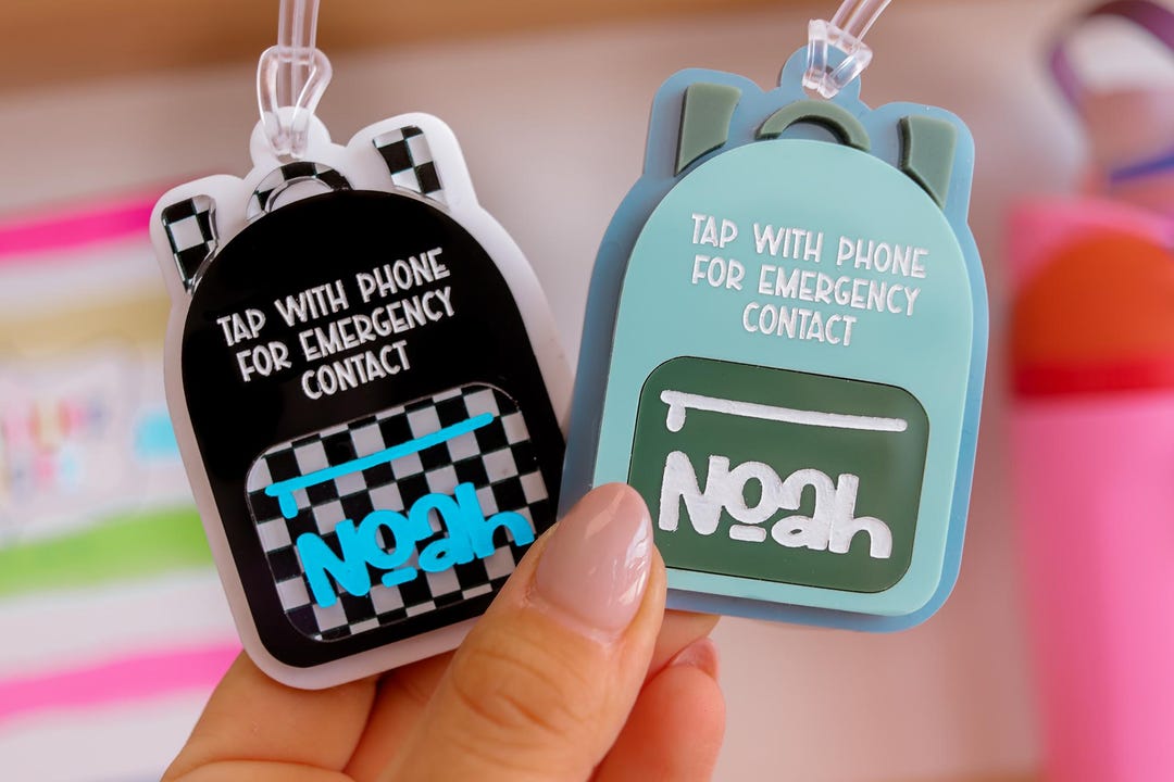 Emergency Contact Backpack Tag, NFC Tag, Tap Bag Tag, Special Needs ...